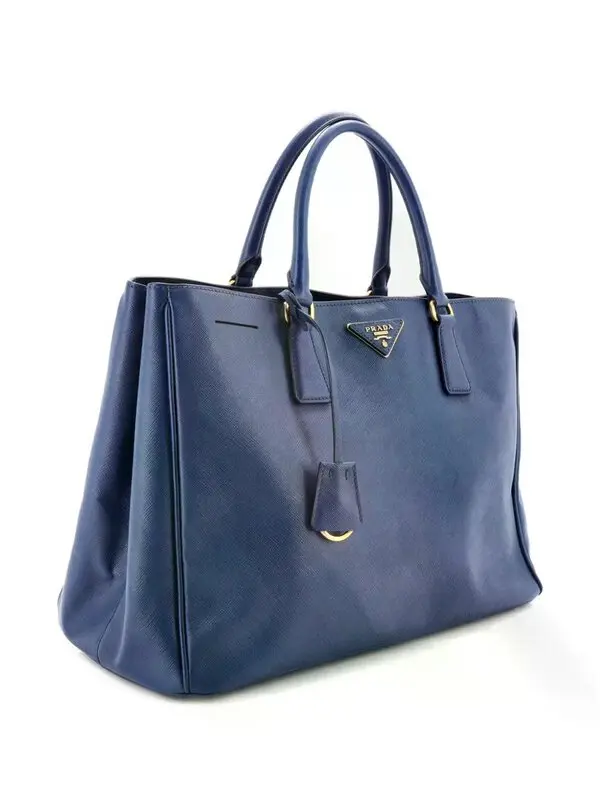Prada Lux Saffiano Leather Large Tote Bag - Blue