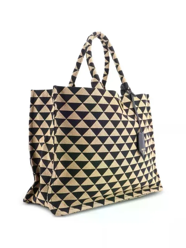 Prada Symbole Jacquard Large Tote Bag - Brown