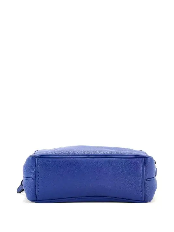 Prada Double Zip Camera Vitello Phenix Medium Crossbody Bag - Blue