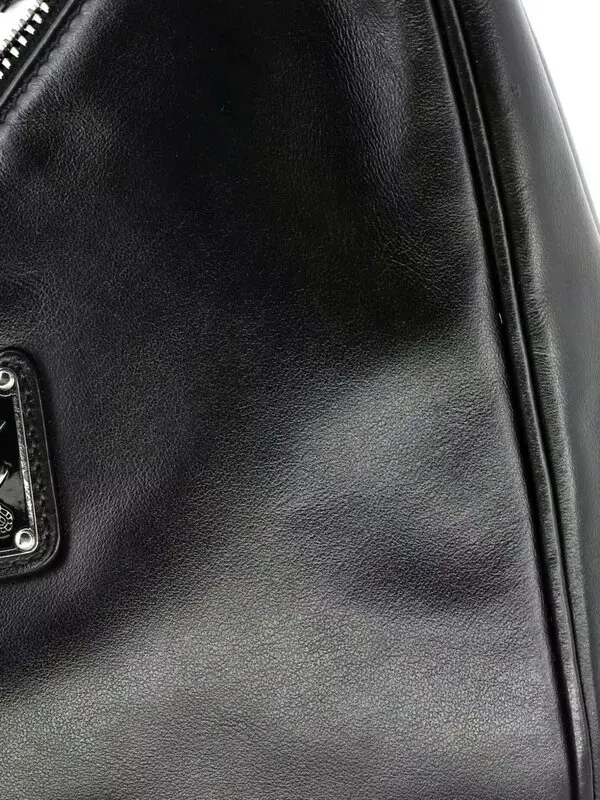 Prada Triangle Logo Zip Leather Crossbody Bag