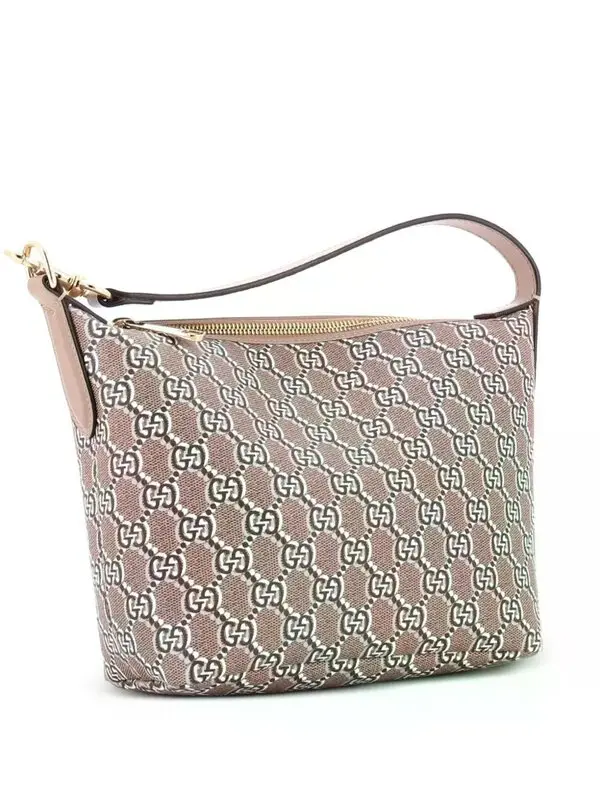 Gucci Ophidia Zip Shoulder Bag Gg Shadow Coated Canvas Super Mini Hobo Bag - Brown