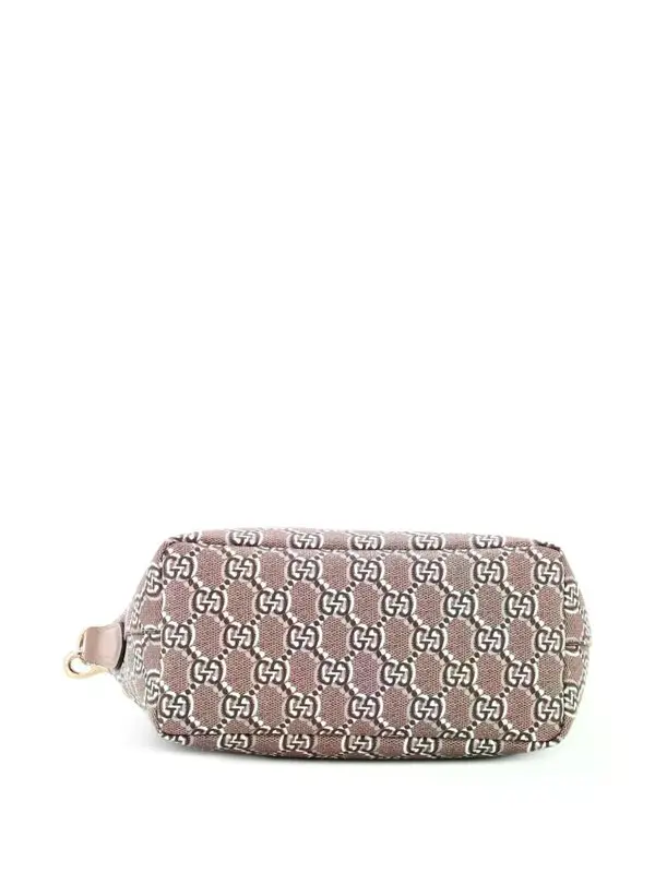 Gucci Ophidia Zip Shoulder Bag Gg Shadow Coated Canvas Super Mini Hobo Bag - Brown