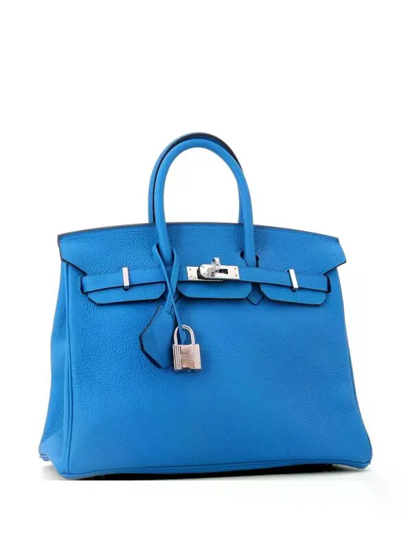 Hermès Birkin Handbag Togo With Palladium Hardware 25 Tote Bag - Blue