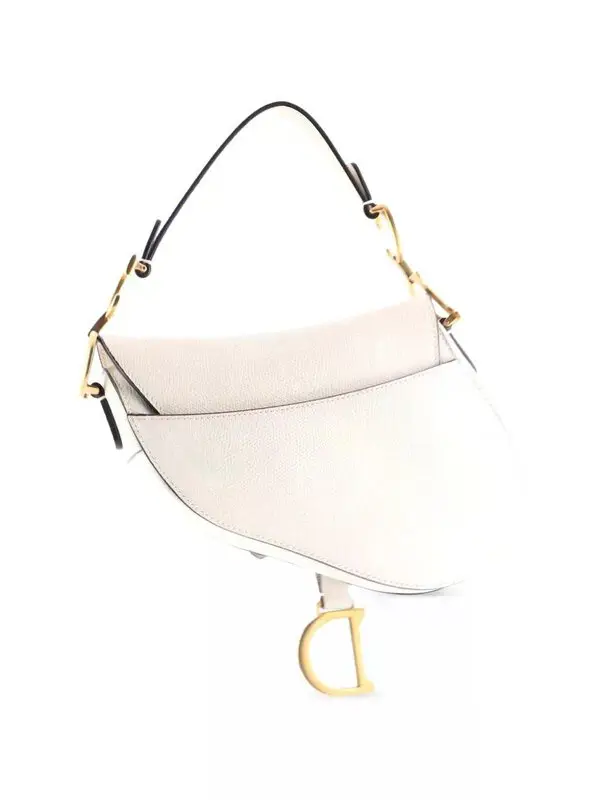 Dior Saddle Handbag Leather Mini Shoulder Bag - White