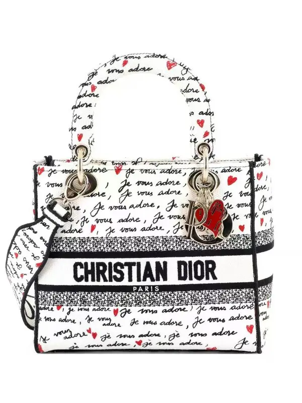 Dior Lady D-lite Embroidered Canvas Satchel - Multicolour