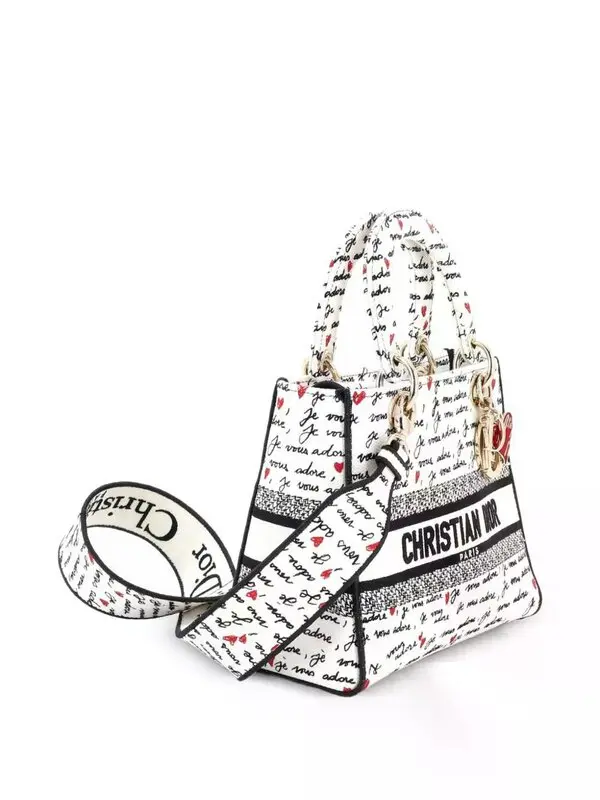 Dior Lady D-lite Embroidered Canvas Satchel - Multicolour
