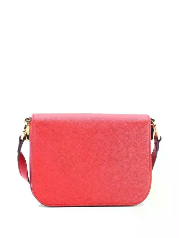 Prada Embleme Flap Bag Saffiano Leather Small Shoulder Bag - Red