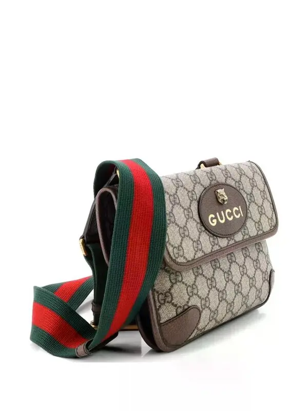 Gucci Neo Vintage Flap Messenger Gg Coated Canvas Crossbody Bag - Brown