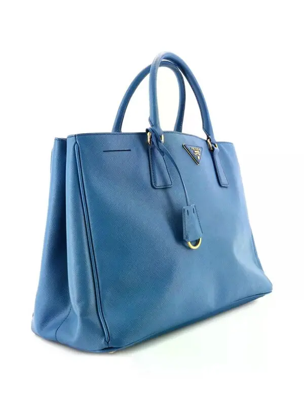 Prada Lux Saffiano Leather Large Tote Bag - Blue