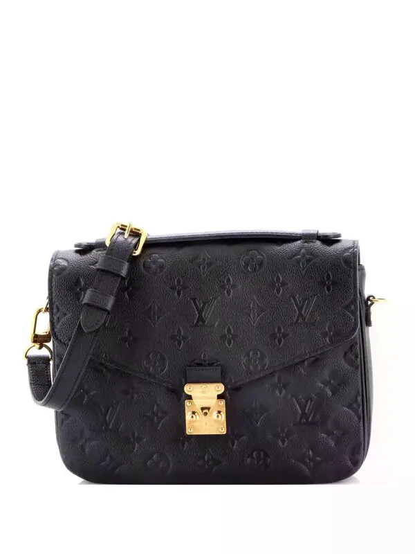 LOUIS VUITTON Pochette Metis Monogram Empreinte Leather Crossbody Bag - Black