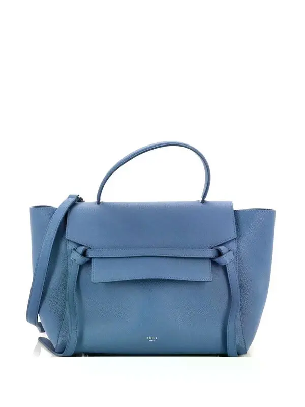 Celine Belt Bag Textured Leather Mini Shoulder Bag - Blue