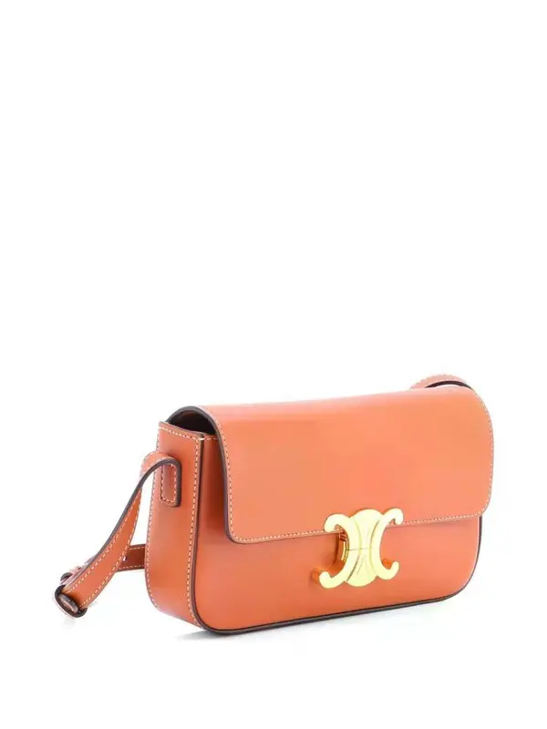 Celine Triomphe East-west Smooth Calfskin Shoulder Bag - Brown