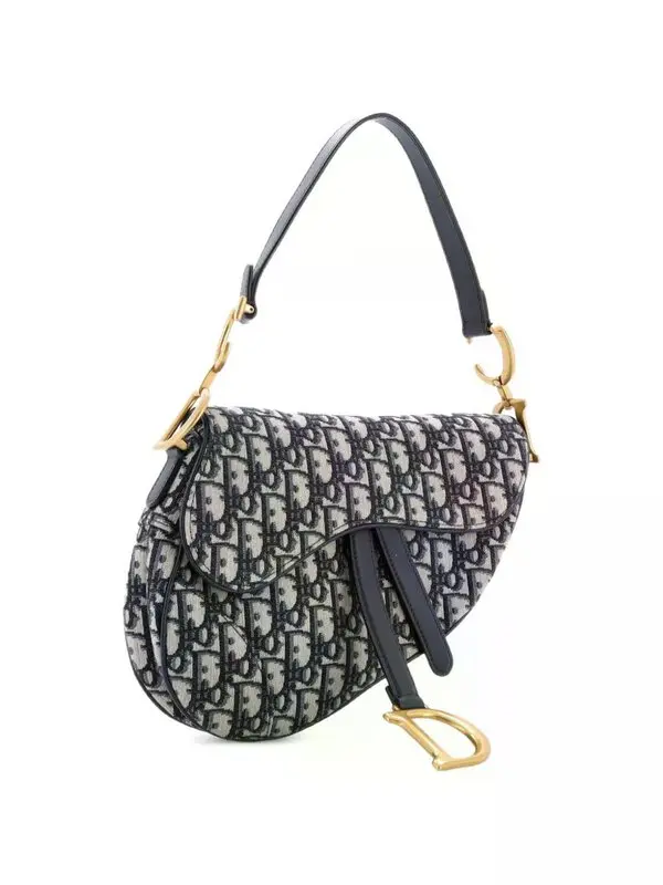 Dior Saddle Handbag Oblique Canvas Medium Shoulder Bag - Blue