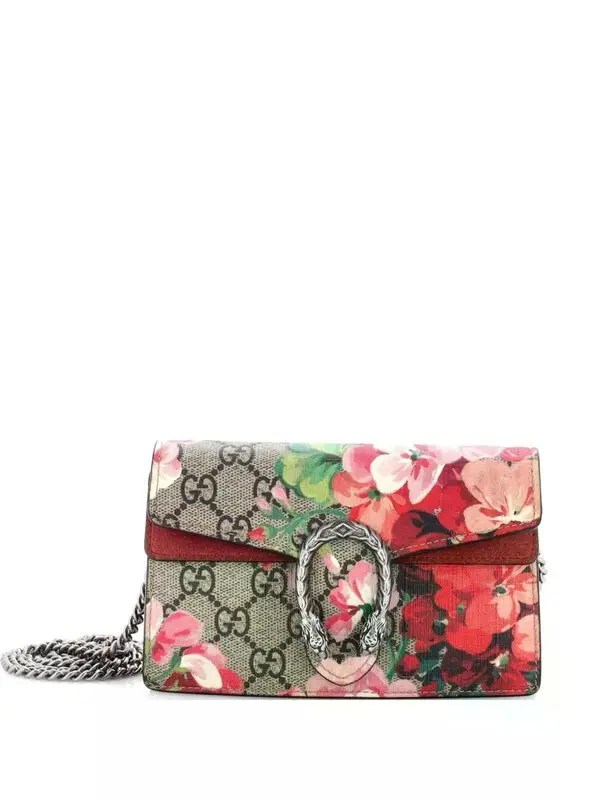 Gucci Dionysus Blooms Print Gg Coated Canvas Super Mini Crossbody Bag