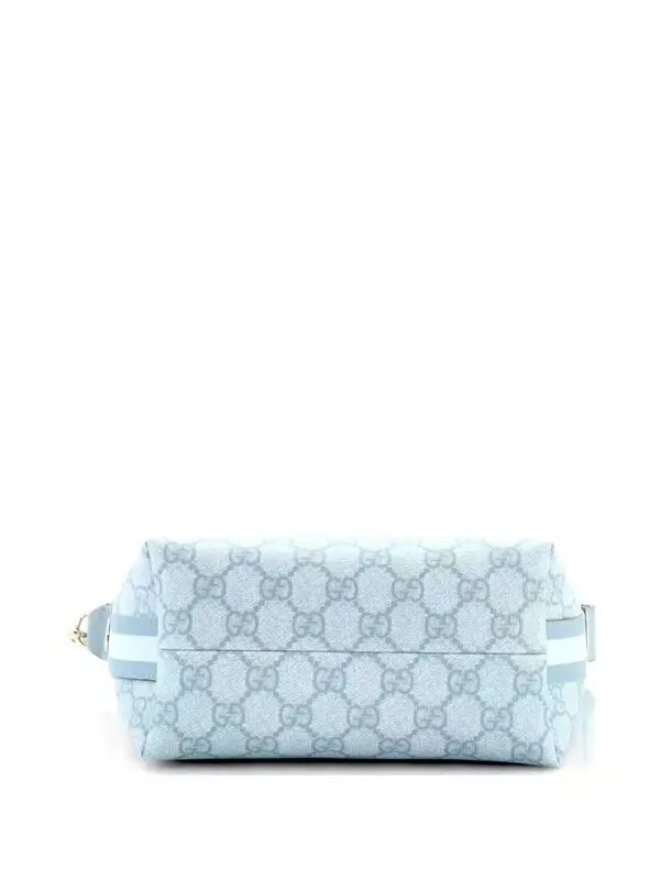Gucci Ophidia Zip Gg Coated Canvas Super Mini Shoulder Bag - Blue