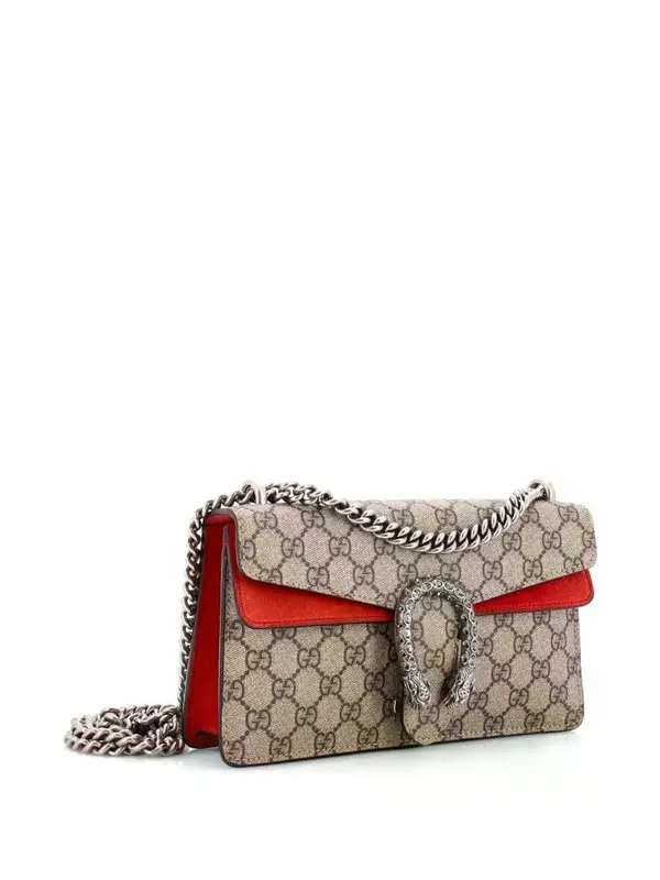 Gucci Dionysus Gg Coated Canvas Small Shoulder Bag With Crystal Embellishment - Brown