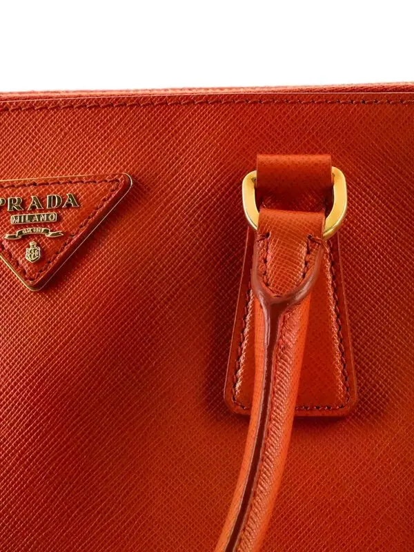 Prada Lux Saffiano Leather Large Tote Bag - Orange