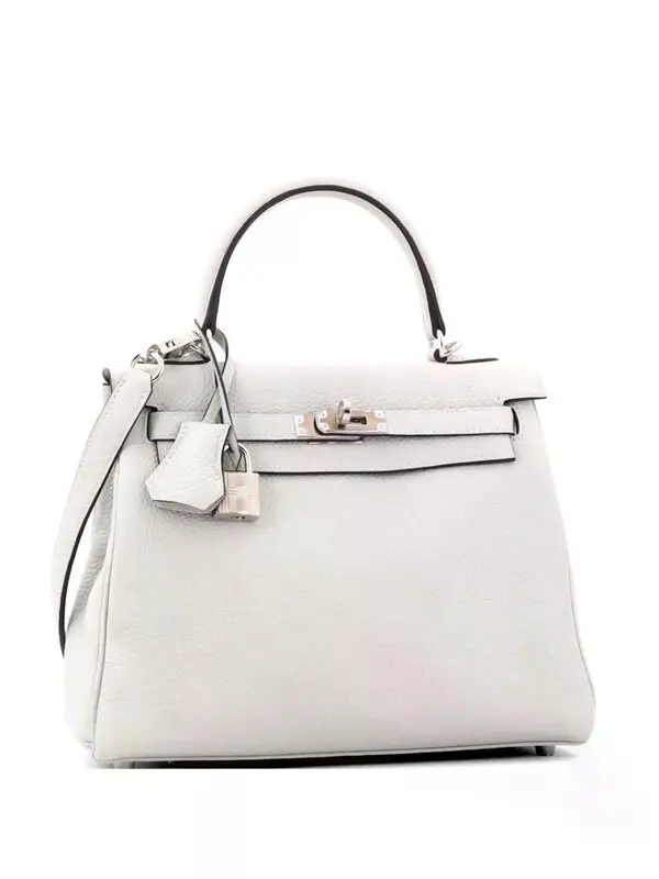 Hermès Kelly Handbag Togo With Palladium Hardware 25 Satchel - Grey