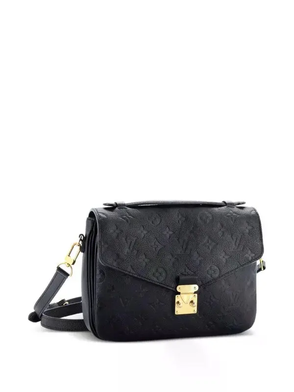 LOUIS VUITTON Pochette Metis Monogram Empreinte Leather - Black