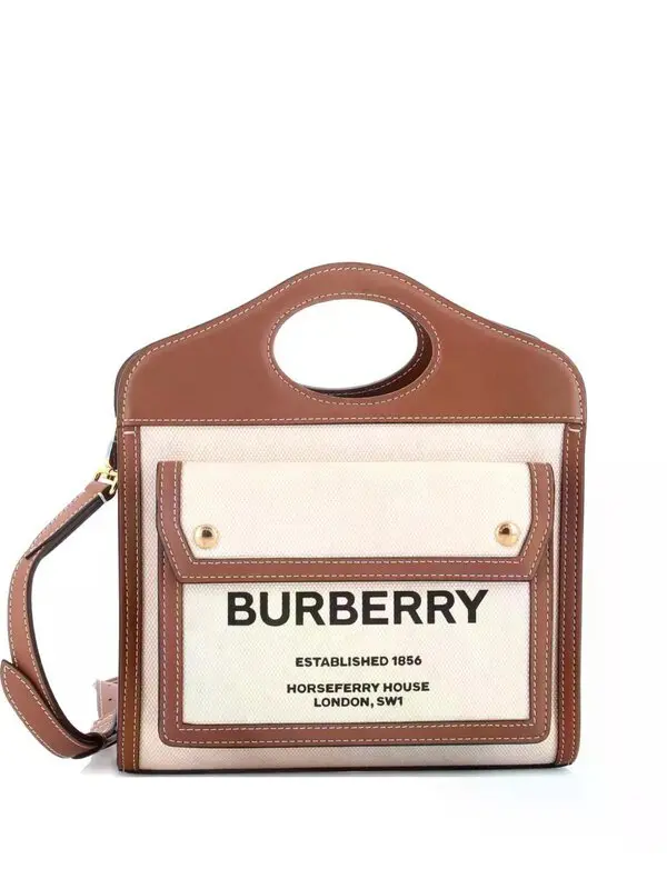 Burberry Logo Pocket Tote With Mini Crossbody Bag - Brown