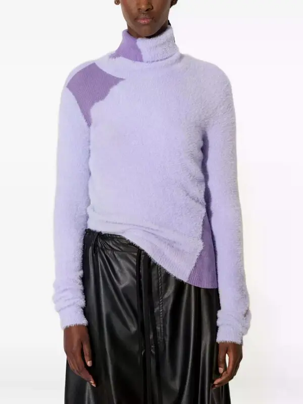 MAISON MARGIELA Roll-neck Panelled Sweater - Purple