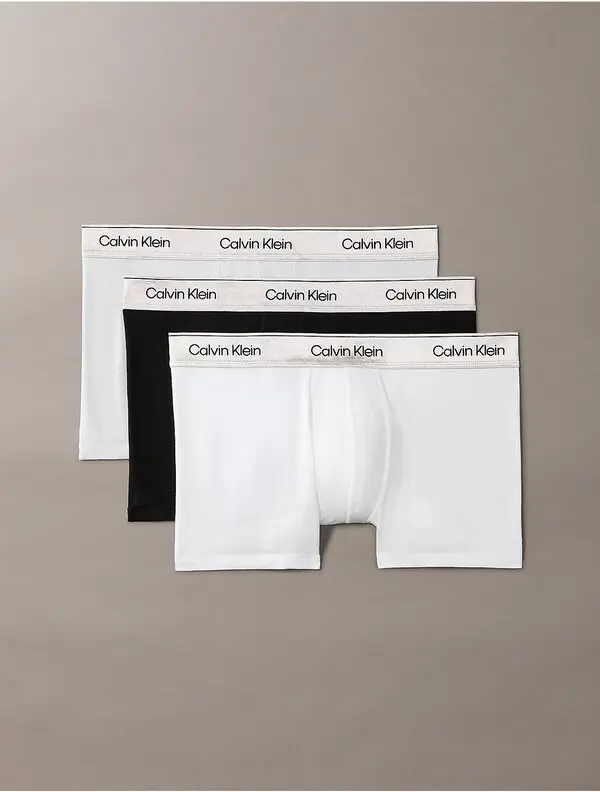 Calvin Klein Icon Cotton Stretch Limited Edition 3-pack Trunk - Black/silver Haze/white