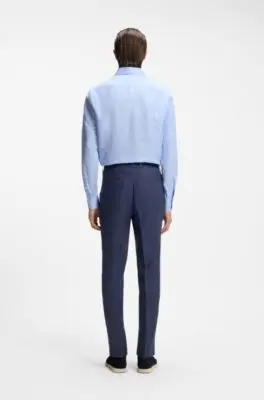 BOSS Slim-fit Linen Blend Trousers
