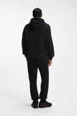 Hugo X Rb Stretch-cotton Hoodie With Bull Motif