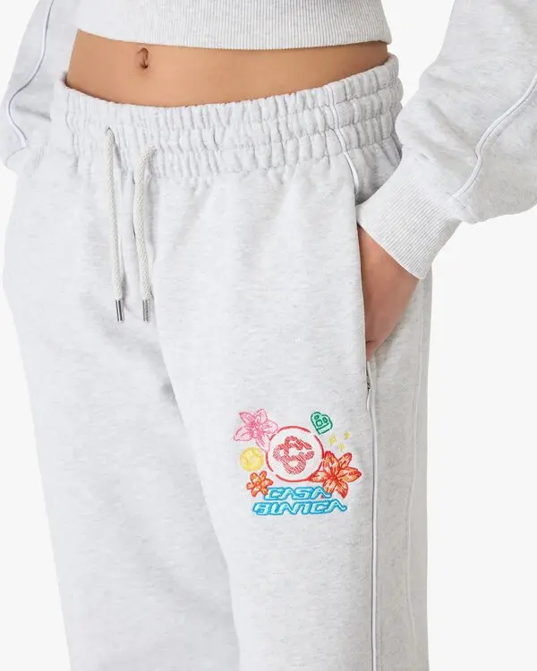 Casablanca Embroidered Cropped Sweatpants - Multicolor