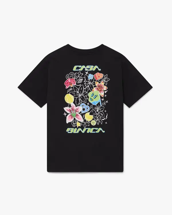 Casablanca Graffiti Short Sleeve T-shirt - Black
