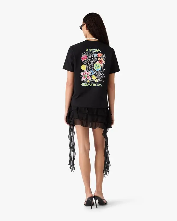 Casablanca Graffiti Short Sleeve T-shirt - Black