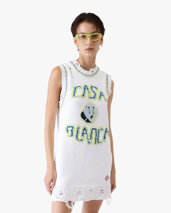 Casablanca Hand-knitted Mini Tank Dress
