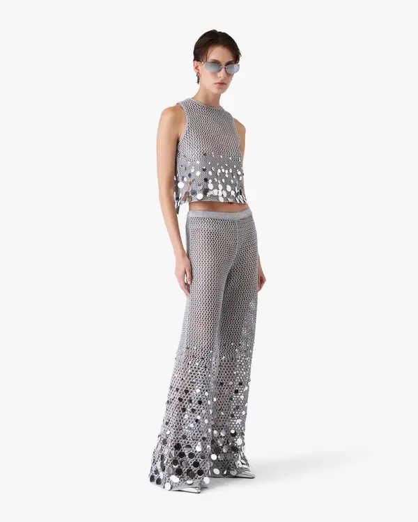 Casablanca Crochet Mirror Trousers