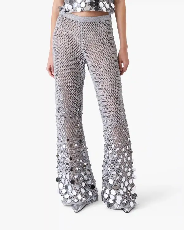 Casablanca Crochet Mirror Trousers
