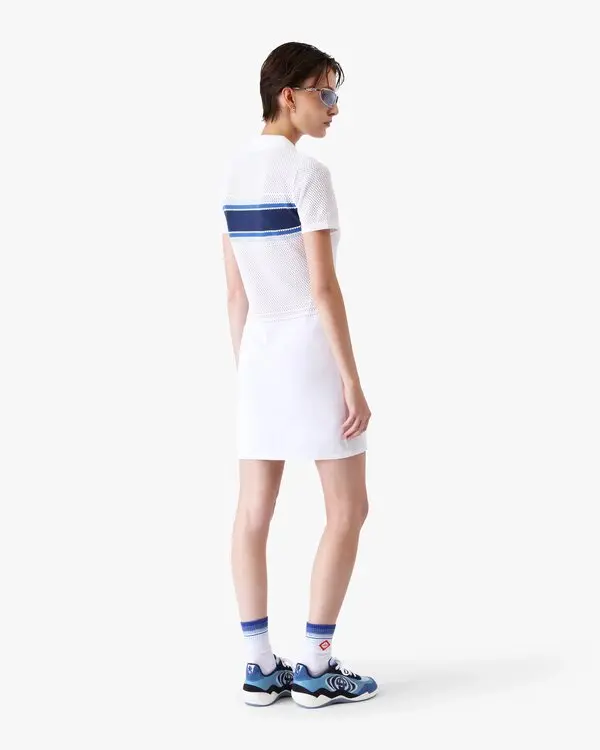 Casablanca Striped Mesh Midi Dress