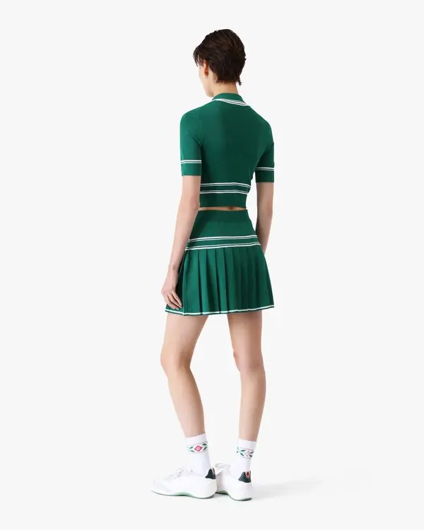 Casablanca Cropped Knit Polo Shirt