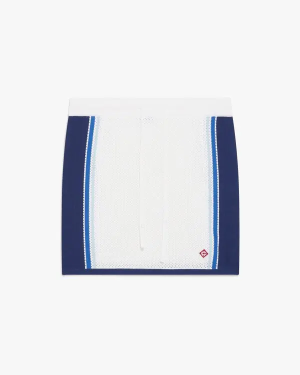 Casablanca Striped Mesh Mini Skirt - Blue