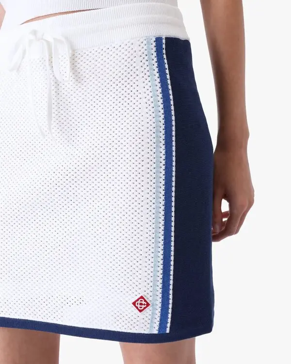 Casablanca Striped Mesh Mini Skirt - Blue
