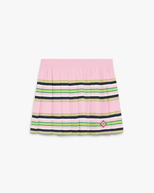Casablanca Striped Pleated Mini Skirt - Green