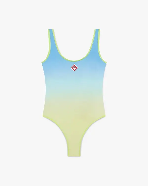 Casablanca Blue & Gradient Swimsuit - Yellow