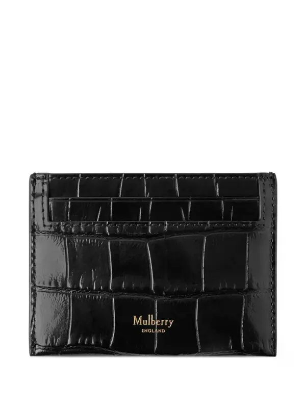 Mulberry Embossed-leather Card Holder - Black