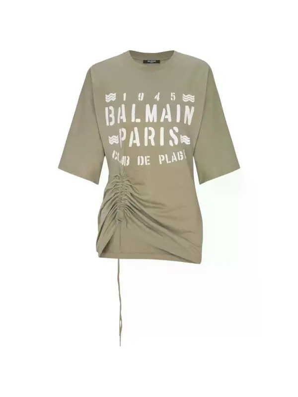 Balmain Club Print Drawstring T-shirt