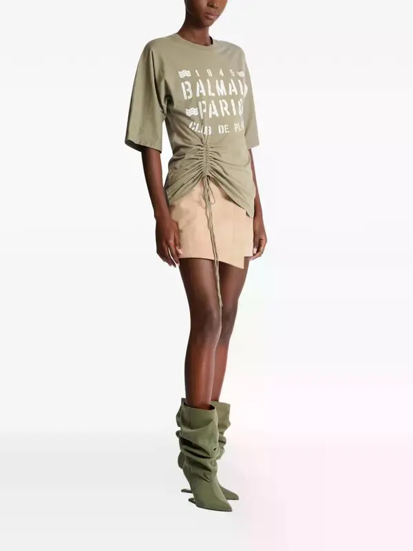 Balmain Club Print Drawstring T-shirt