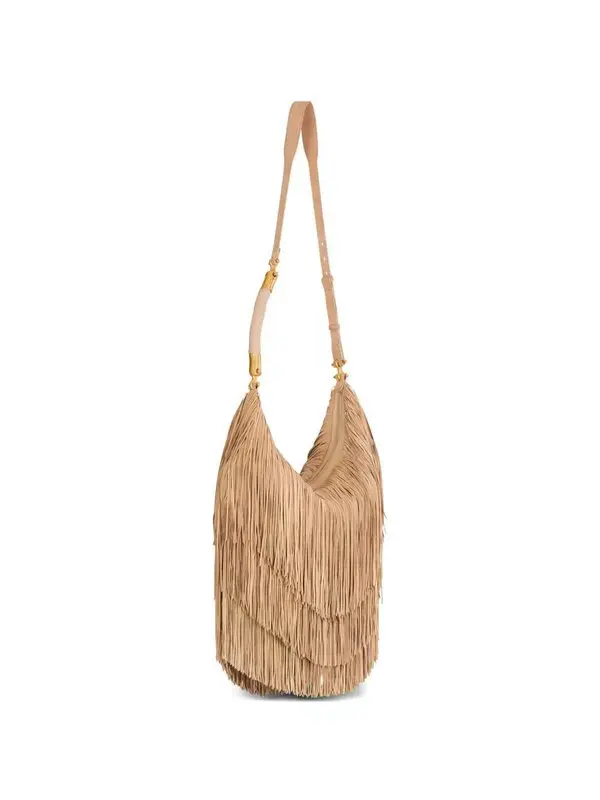 Balmain Large Fringed Shoulder Bag - Neutrals