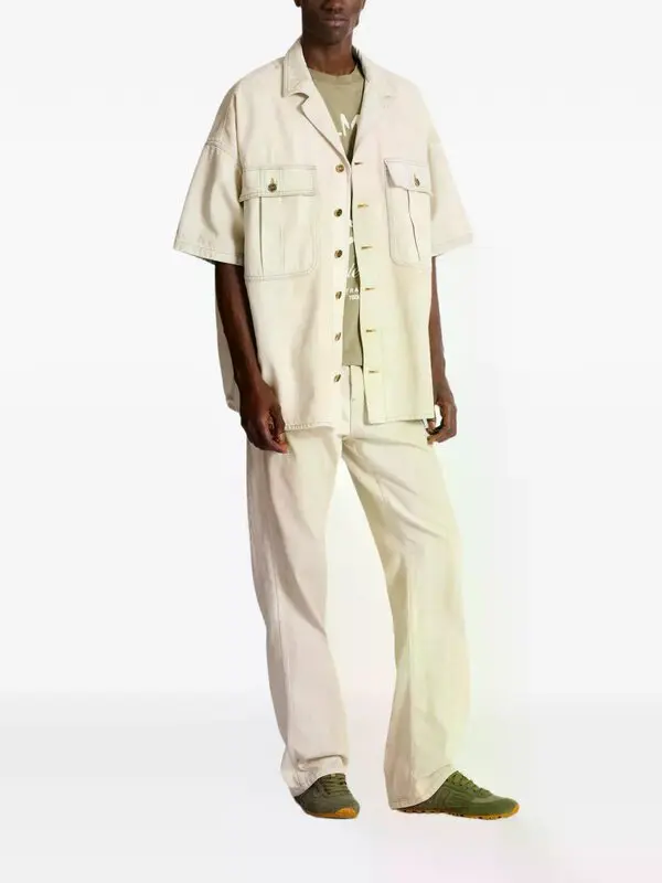 Balmain Topstitched Short-sleeve Shirt