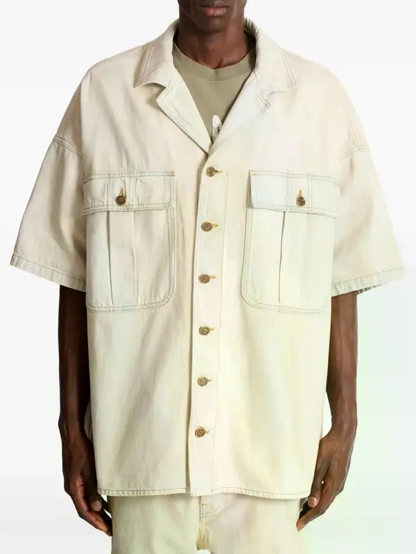 Balmain Topstitched Short-sleeve Shirt