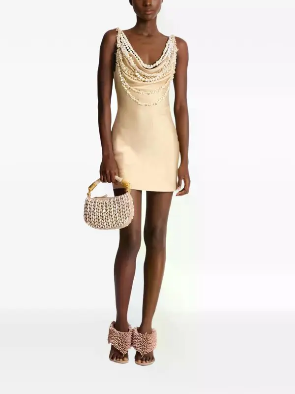 Balmain Shell-embellished Mini Dress - Neutrals