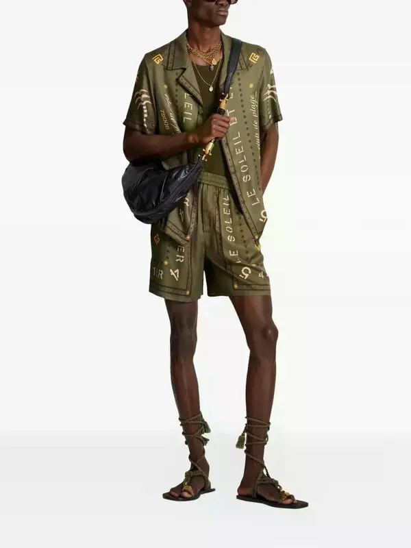 Balmain Short-sleeve Patterned Shirt - Green