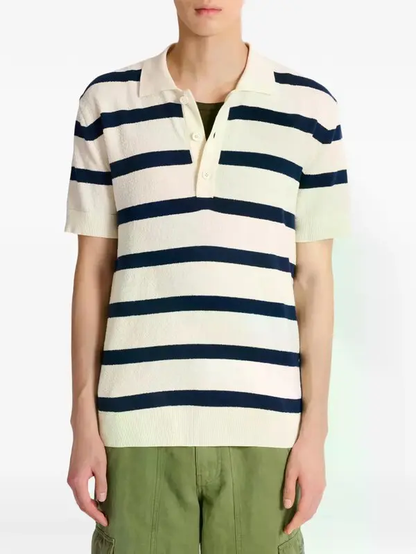 Balmain Striped-pattern Polo Shirt