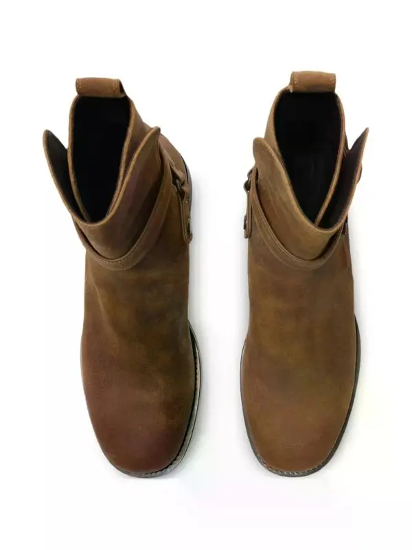 Burberry Waxed Suede Ledger Boots - Brown